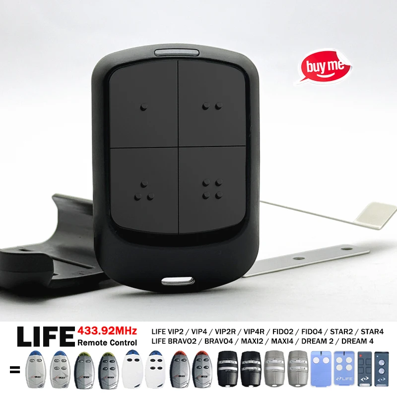 New LIFE With Clip Garage / Gate Remote Control For LIFE DREAM FIDO 2 4 ...