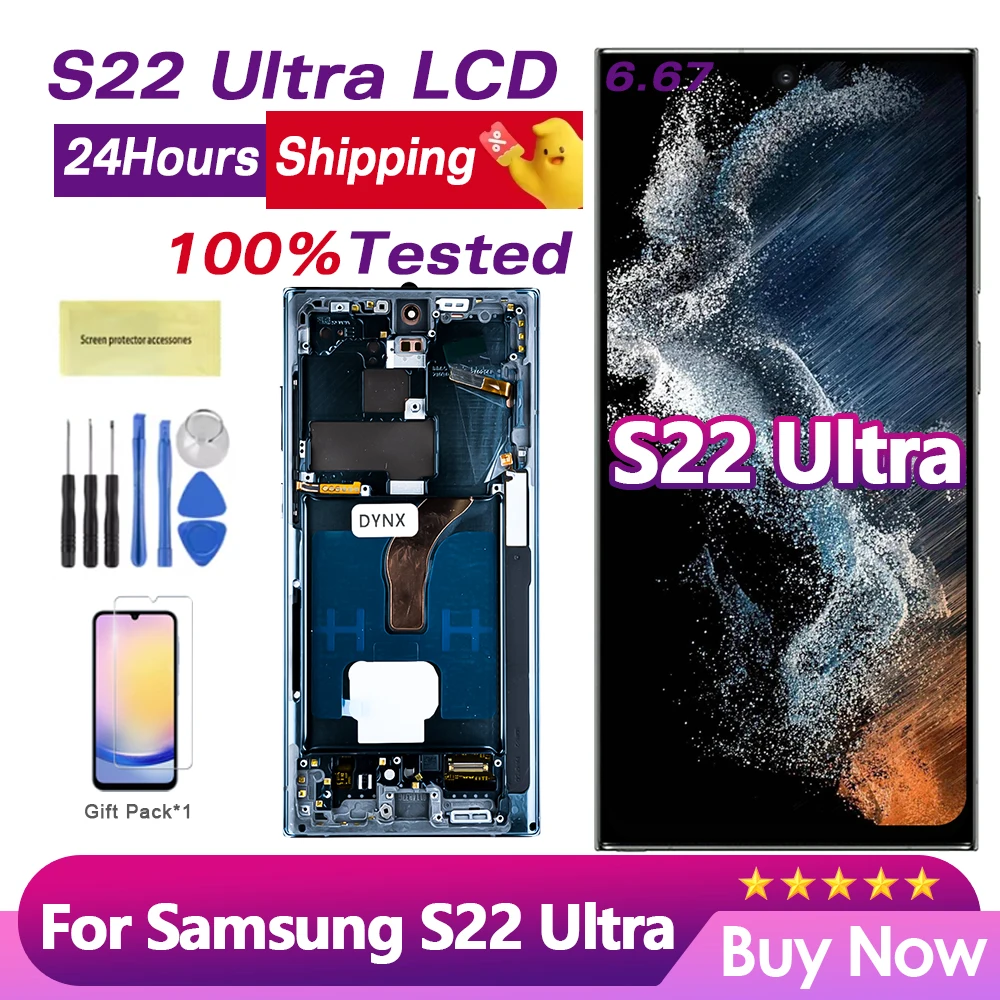 EU S22 Ultra Super AMOLED For Samsung S22 Ultra 5G SM-S908B SM-S908N ...