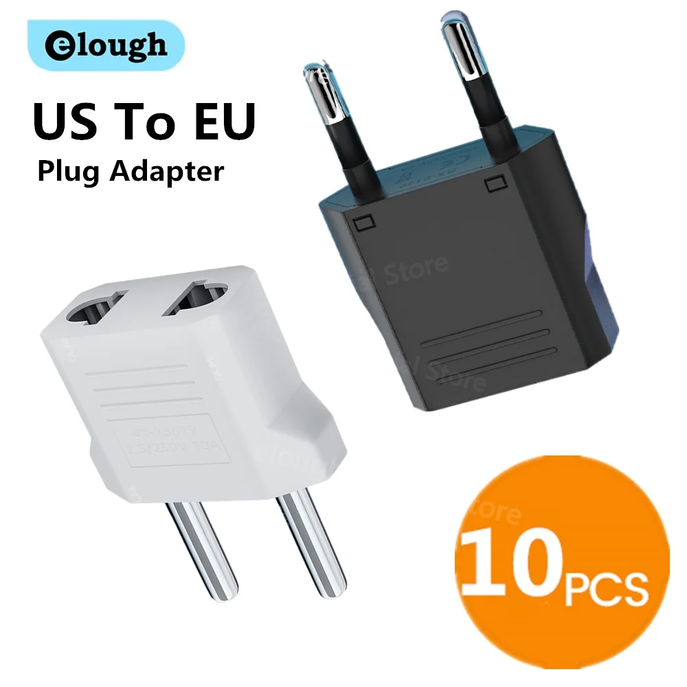 Elough-1-10pcs-EU-Plug-Adapter-Travel-Adapter-US-To-EU-KR-Brazil-Israel ...