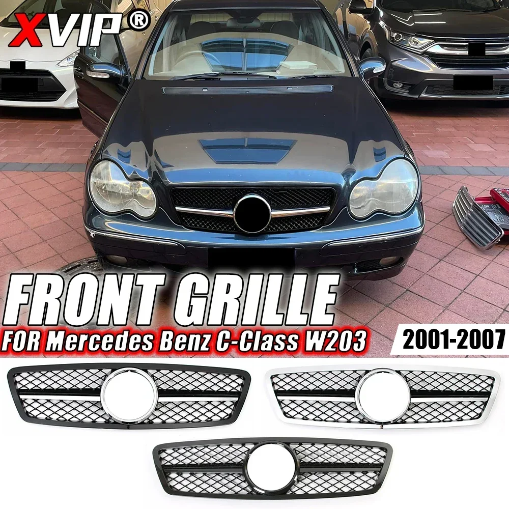 XVIP Glossy Black AMG Style Front Bumper Grille For Mercedes Benz C ...