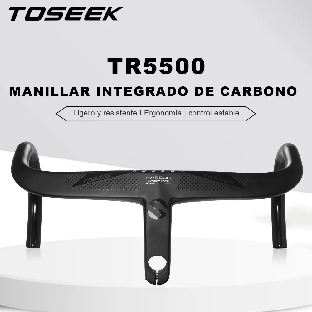 Manillar-de-bicicleta-integrado-de-carbono-TOSEEK-TR5500-ultraligero-de ...