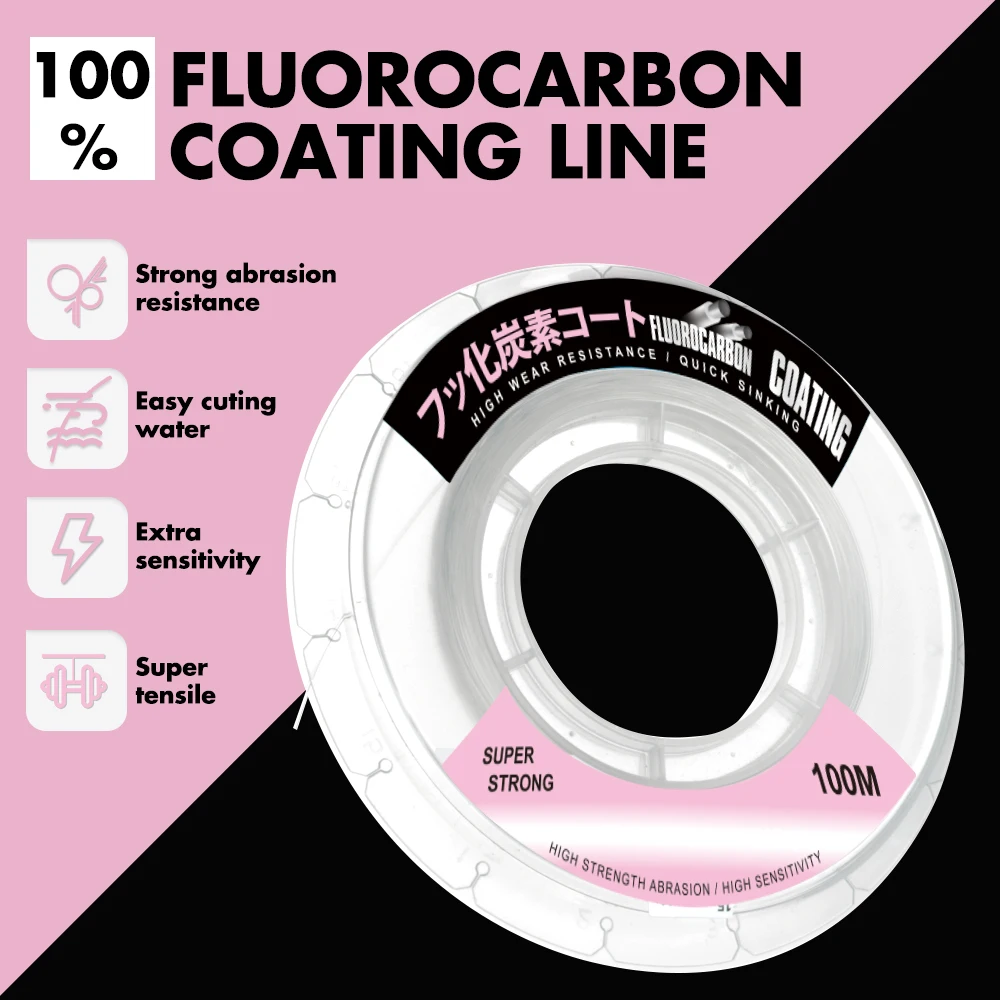 ZUKIBO-100-Japan-Fluorocarbon-Coating-Fishing-Line-Fluorocarbon-Leader-Nylon-Monofilament ...