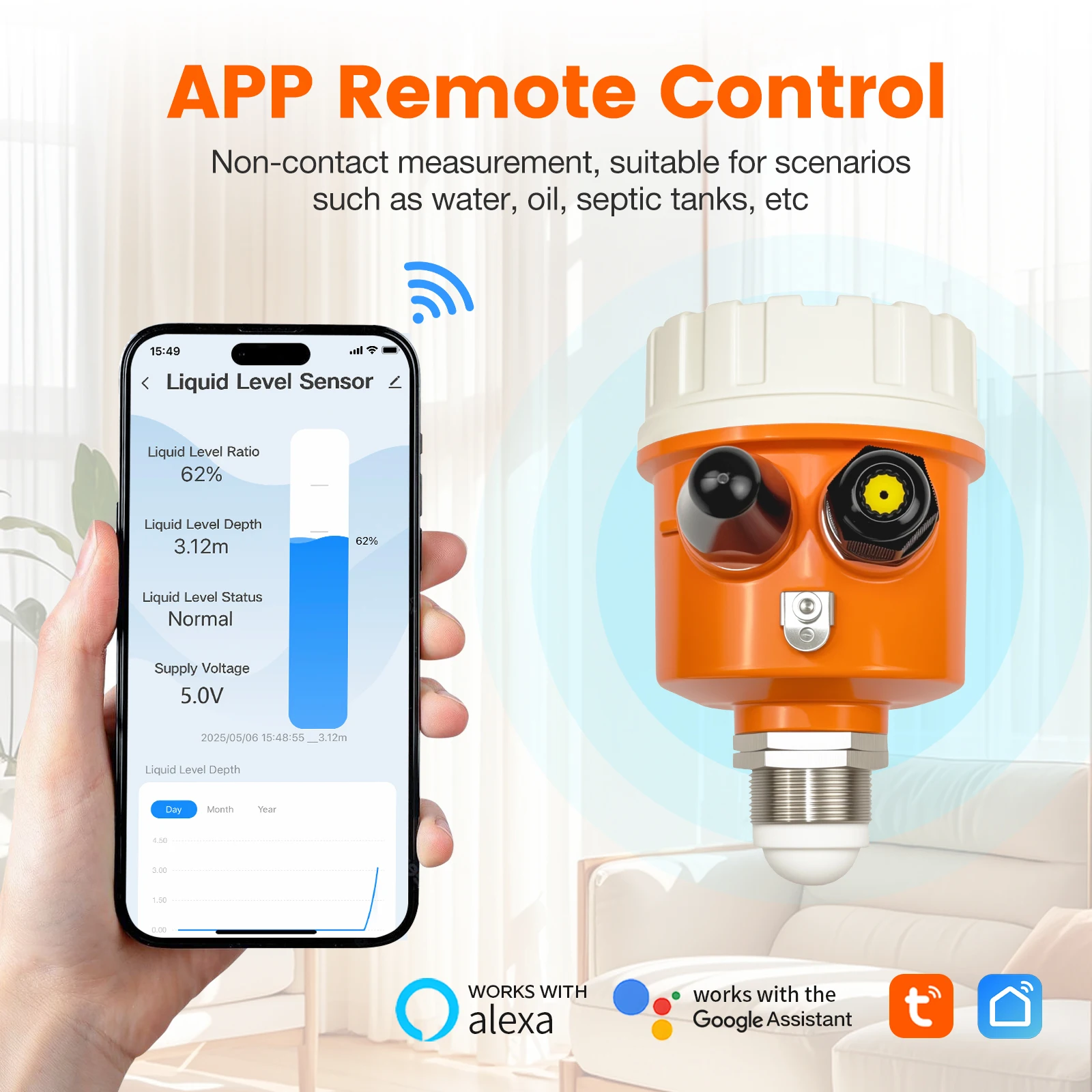 Moray ME203W Tuya Smartlife APP Explosion-Proof Water Tank Sensor Non ...