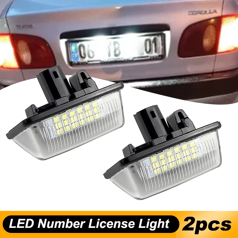 2pcs LED License Plate Light For Toyota Corolla Crown S180 Noah Voxy ...
