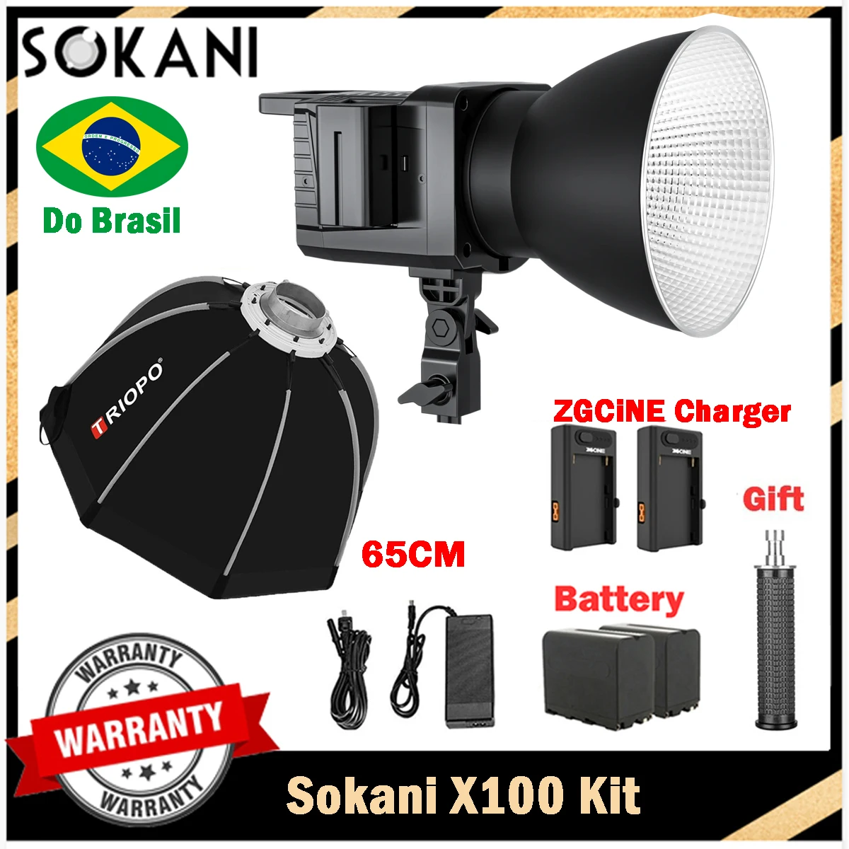 DO-BRASIL-Sokani-X100-100W-Bi-Color-RGB-LED-Video-Light-APP-Controle ...