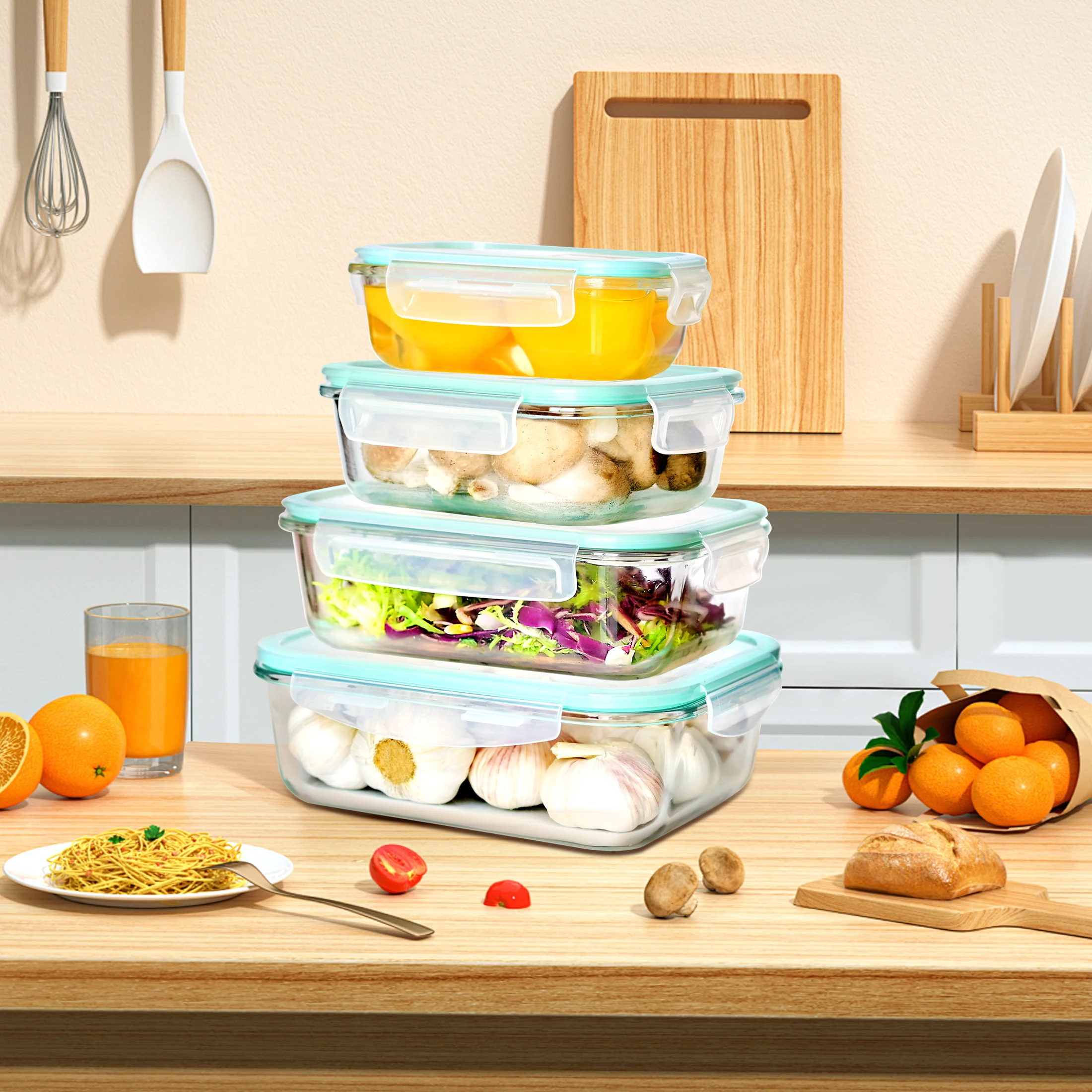 SIAZIH High Borosilicate Glass Food Storage Container With Lid ...