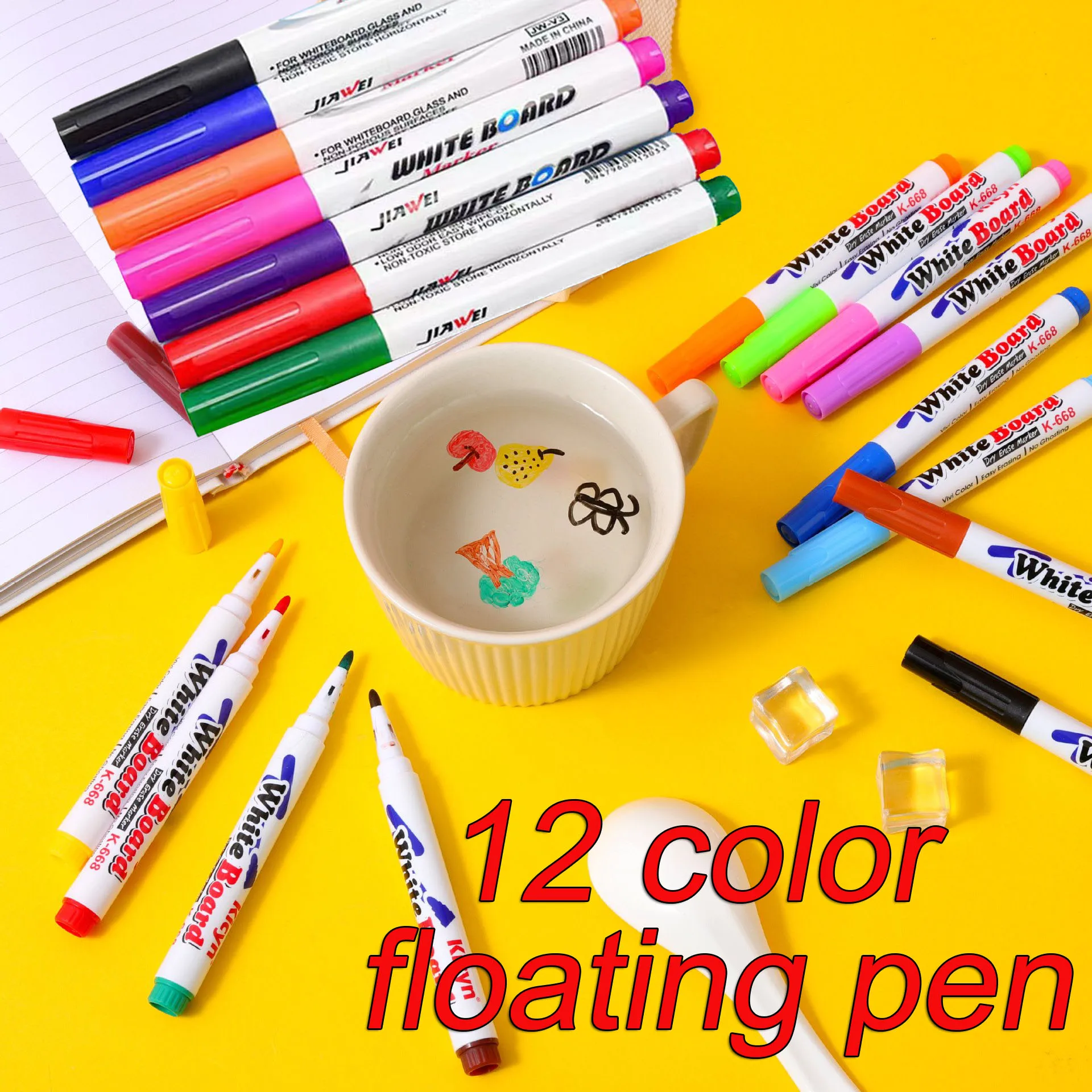 8/12 Colors Magical Water Floating Student Painting Brush Whiteboard ...