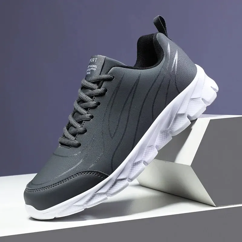 Sapatos-esportivos-de-tecido-voador-respir-vel-masculino-material-de-PU ...