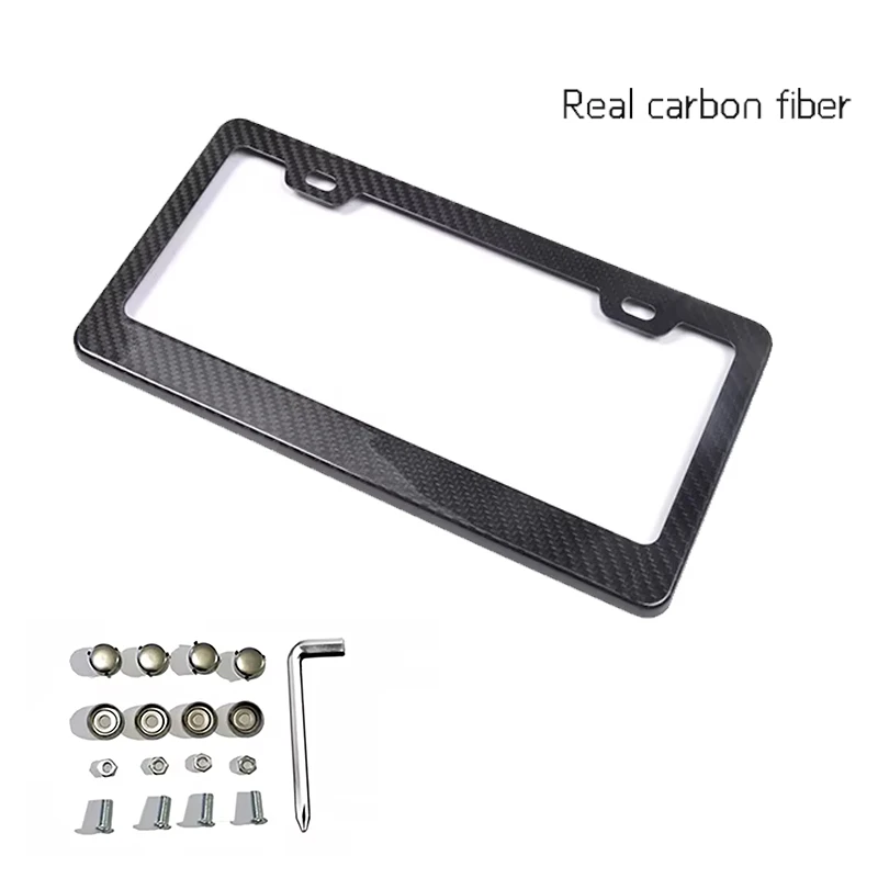 For-US-CA-EU-Version-License-Real-Carbon-Fiber-Front-Rear-License-Plate ...