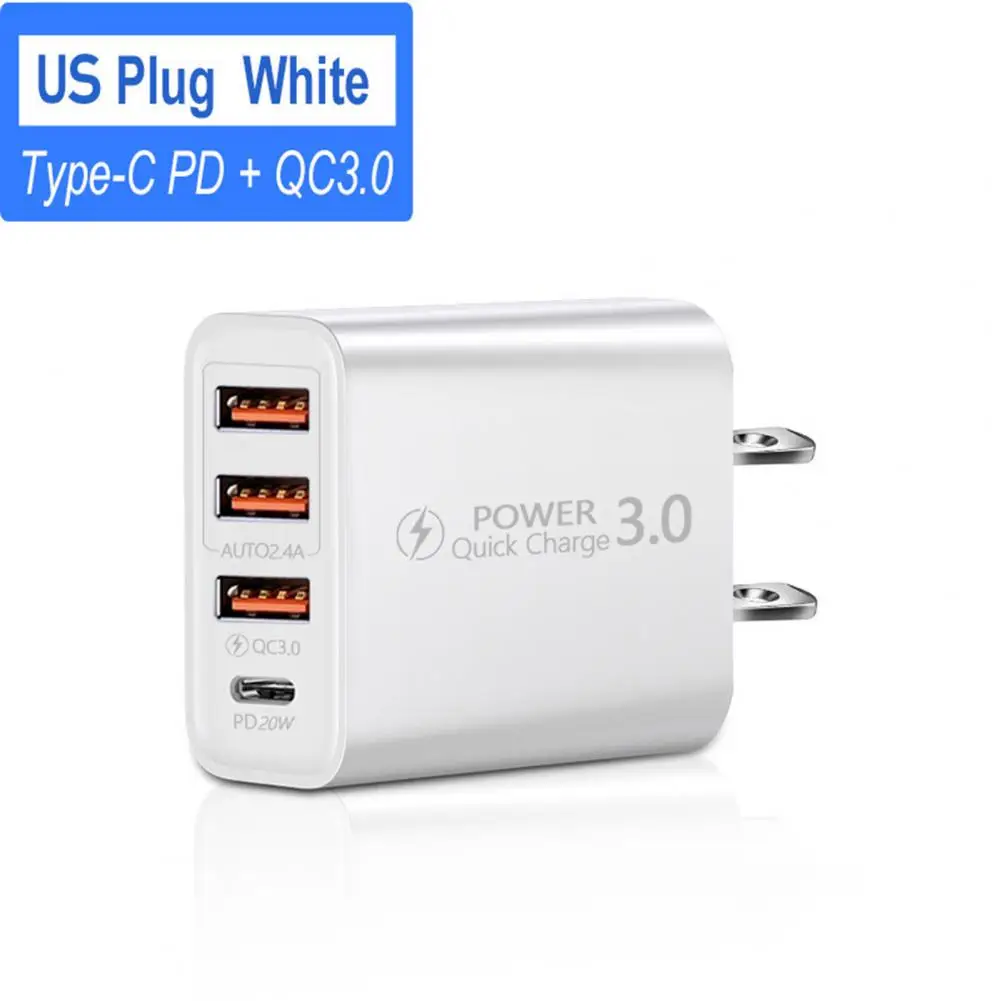 Compact-Practical-3-USB-And-Type-C-Fast-Charger-Charging-Head-PD20W ...