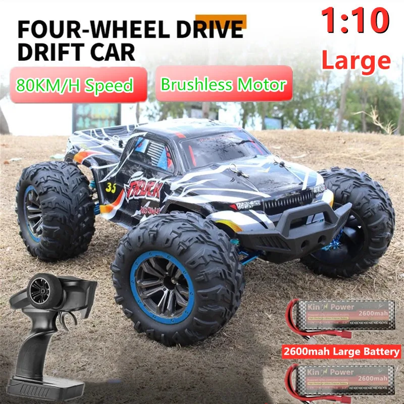 80KM-H-Brushless-RC-Racing-Car-Metal-Alloy-200M-Distance-Racing-Buggy ...