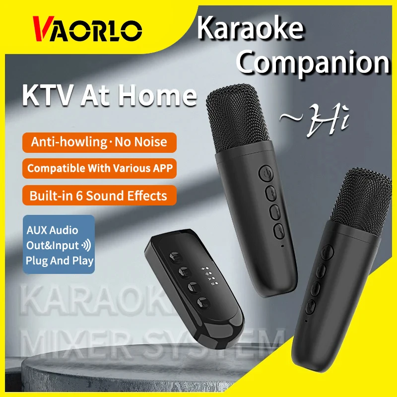 VAORLO-DS-K1-Karaoke-Companion-Bluetooth-5-3-Wireless-Moving-Coil-Microphone-KTV-DSP-Mixer ...