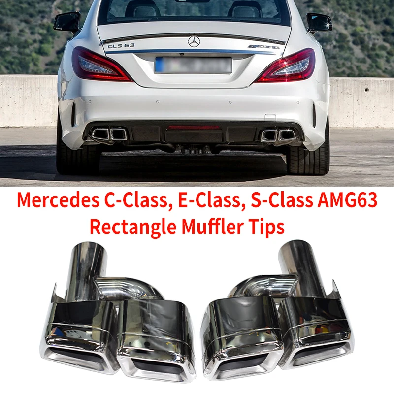 2pcs-lot-Quad-Car-Exhaust-Tip-For-Mercedes-Benz-W212-E63-CLS-W204 ...