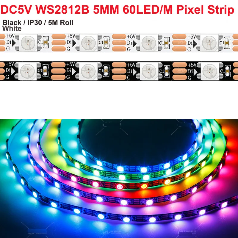 1-10PC Addressable DC5V WS2812B 2815 5050 RGB led pixel strip 5-50m ...