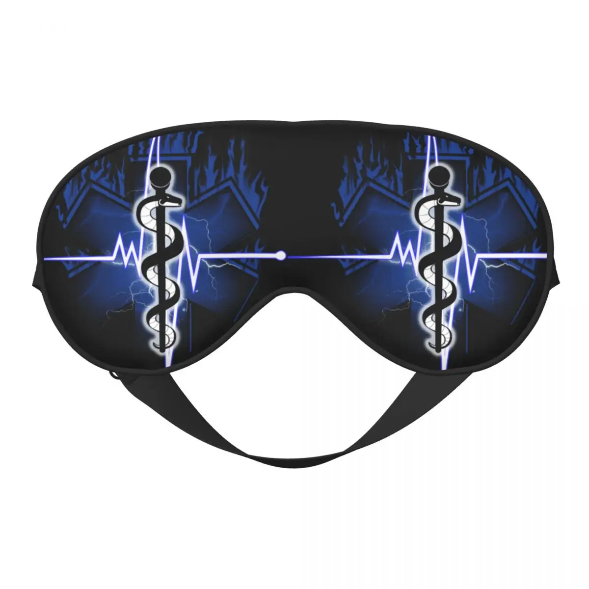 Emt Star Of Life Logo Sleep Eye Mask Paramedic Health Care Double Side ...