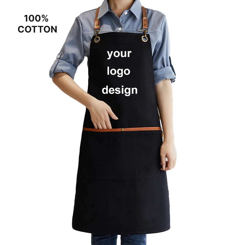 100-Full-Cotton-Apron-Men-Women-Kitchen-Mandil-Hotel-Restaurant-Cafe ...