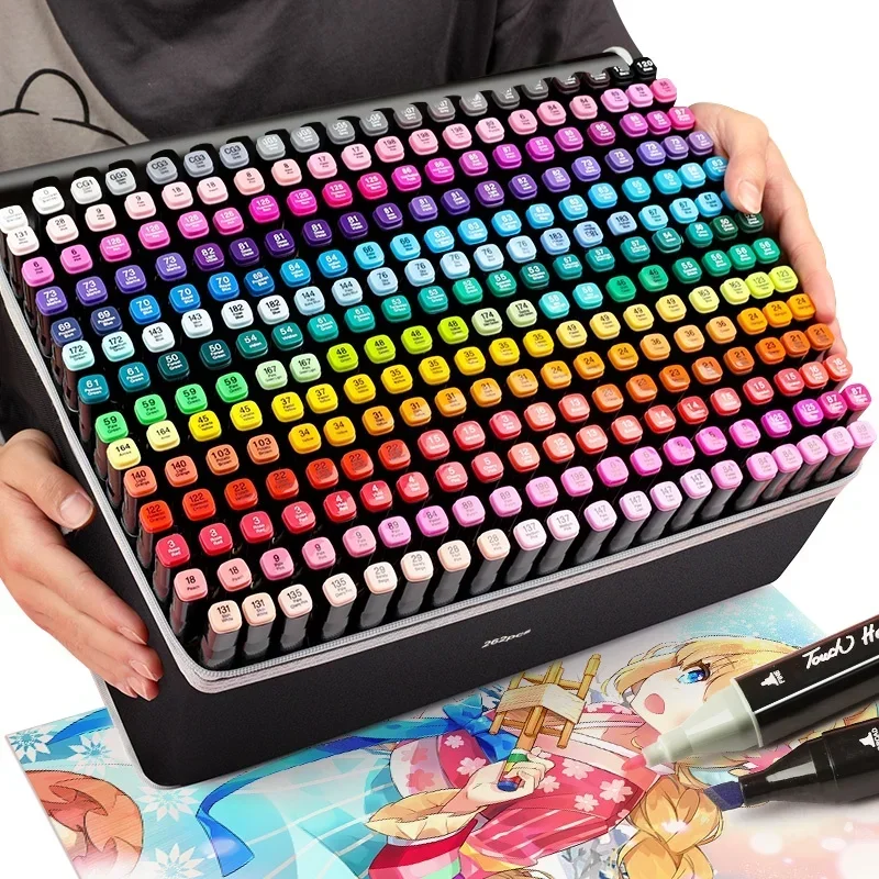 24-168-Colors-Markers-Pens-Set-Double-Head-Drawing-Highlighter ...