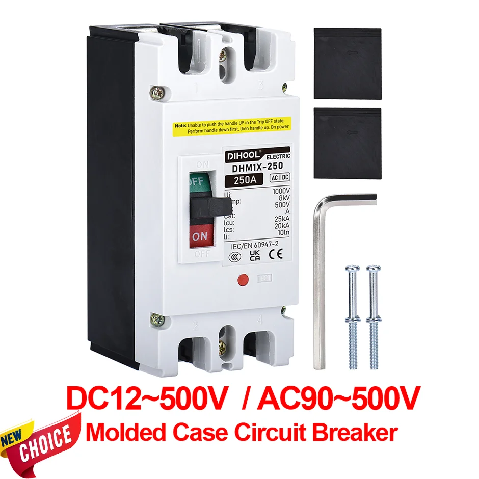 Solar DC/AC MCCB Molded Case Circuit Breaker 500V 25KA 100A/125A/160A ...