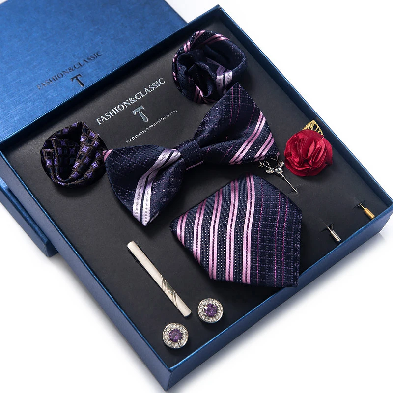 Holiday-Present-Tie-Handkerchief-Pocket-Squares-Cufflink-Set-Necktie ...