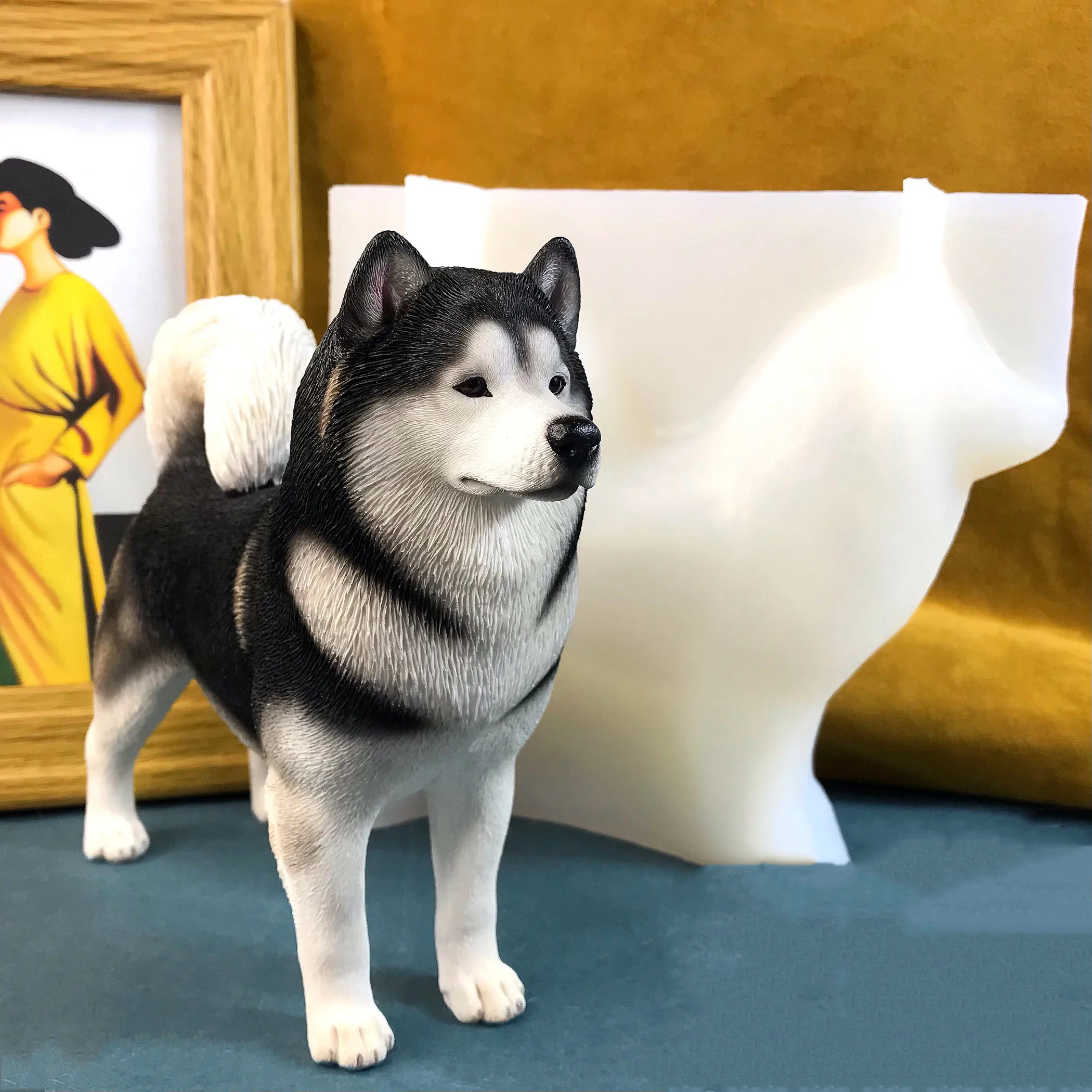 Resin Alaskan Dog Epoxy Mold Home Decor Aroma Plaster Diffuser Silicone ...