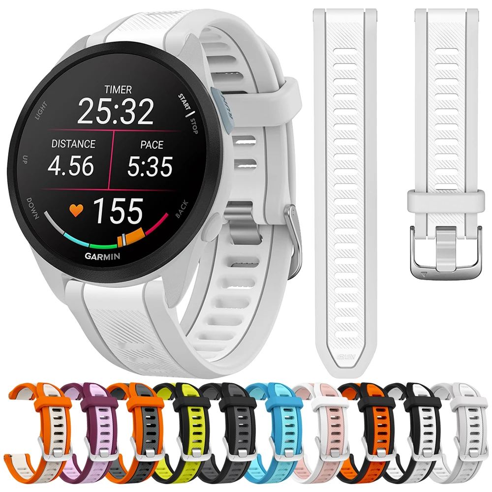 Quick-Release-20mm-Two-Tone-Sports-Silicone-Strap-For-Garmin-Forerunner ...