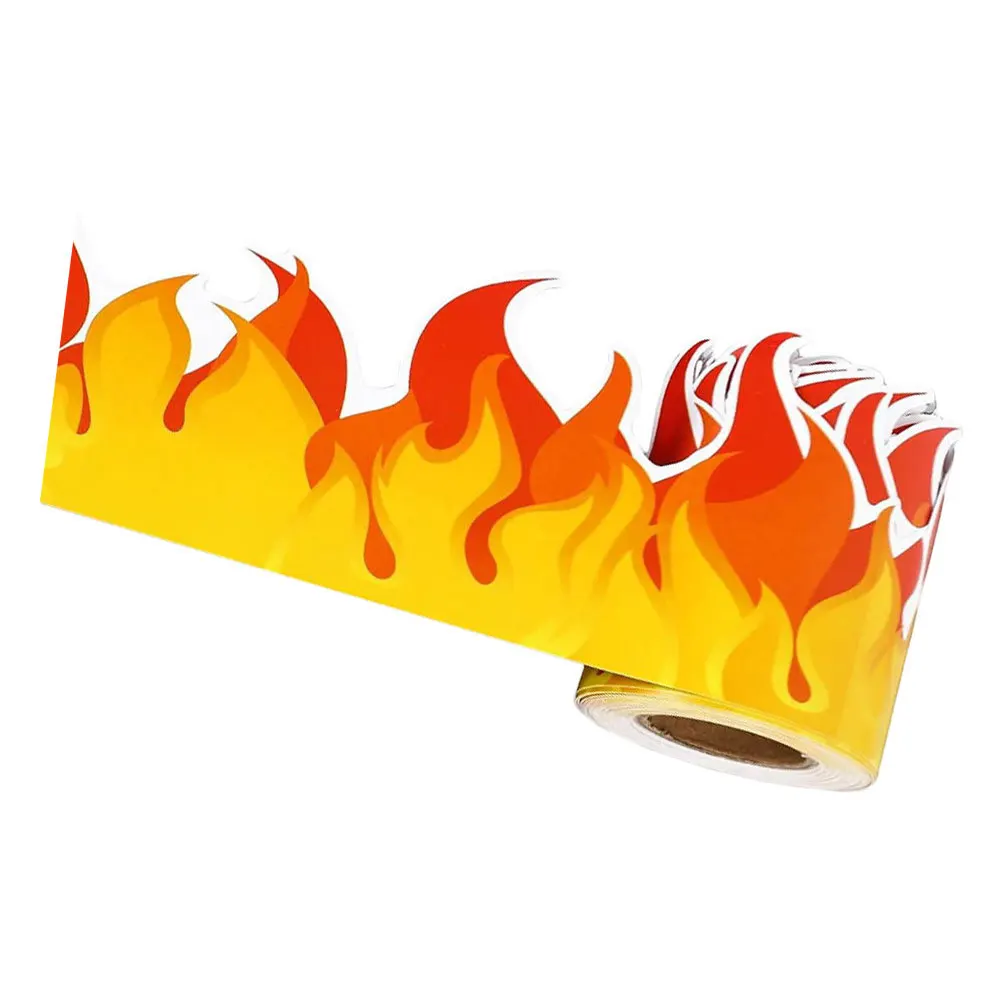 1 Roll Classroom Chalkboard Border Sticker Flame Trim Decal Fire Shaped ...