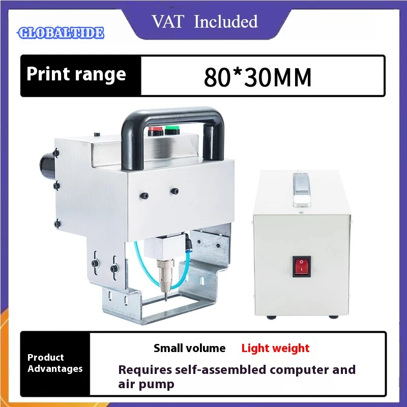(80*30mm) Portable Metal Pneumatic Dot Peen Marking Machine For VIN ...