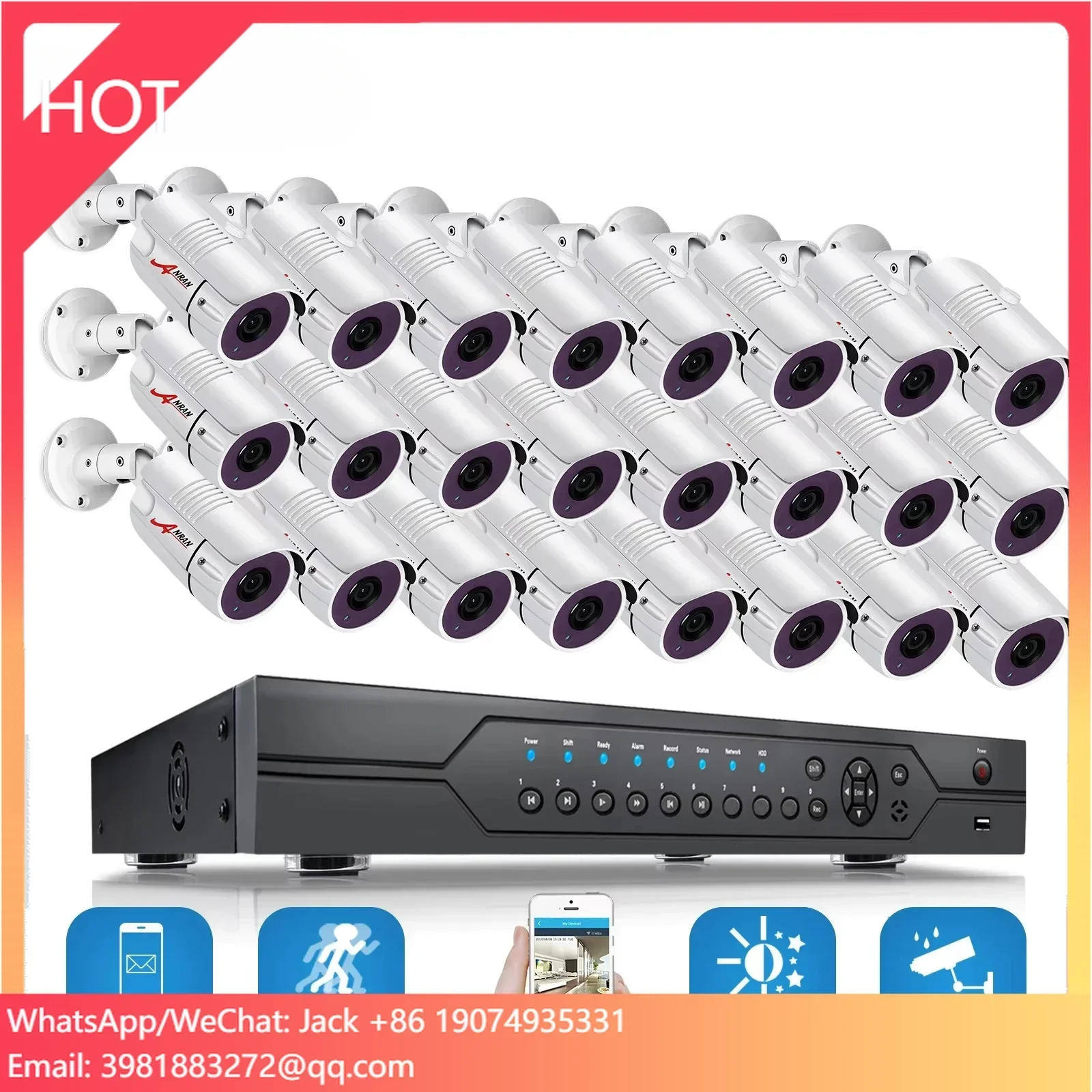 Anran 24 Channel 1080p Analog Cctv Security Camera Remote Control H.264 ...