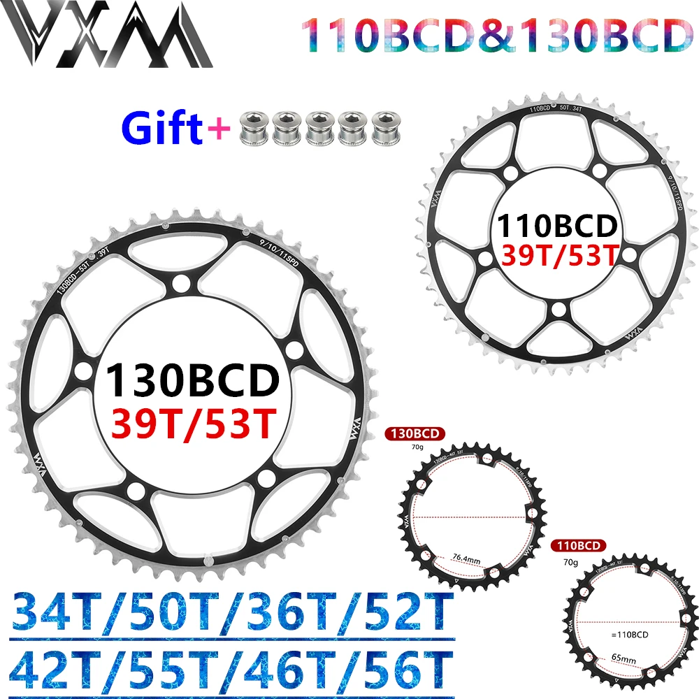 Variable-Speed-110BCD-130BCD-Highway-Bicycle-Double-Chain-34T-50T-36T ...