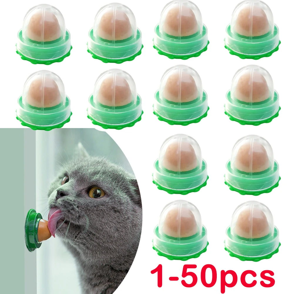 1-50PCS-Nutrition-Cat-Catnip-Ball-Dust-Cover-Round-Safe-Catnip-Snack ...