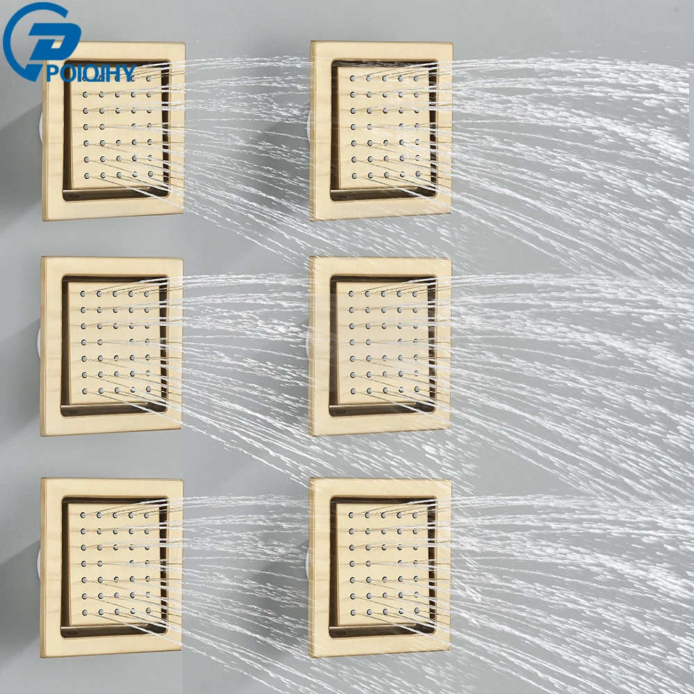 Shower Body Sprayer Golden Shower Body Jet Square Spa Shower Massage ...