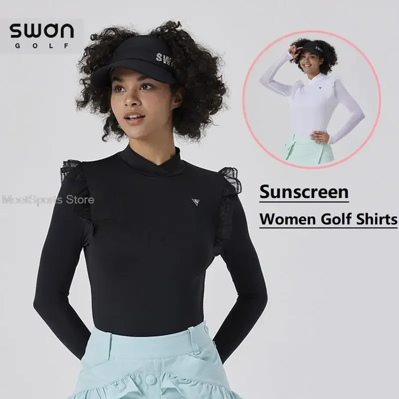 SG Summer Ice Silk Golf Clothing Women T-Shirt Ladies Sunscreen Stretch ...