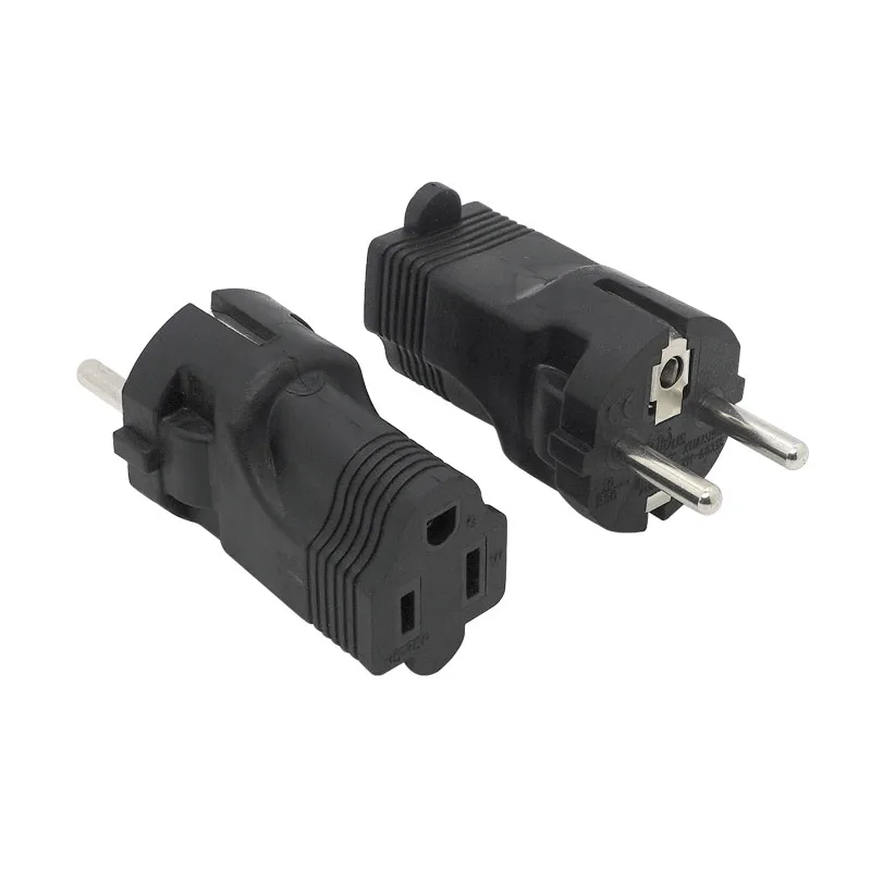 Germany France Travel Power Plug Adapter (Type C) USA NEMA 5-15R ...