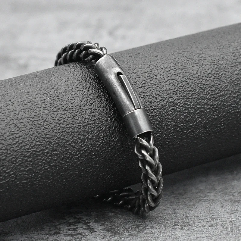 Vintage Link Chain Men Bracelet Handmade Punk Rock Stainless Steel Punk ...