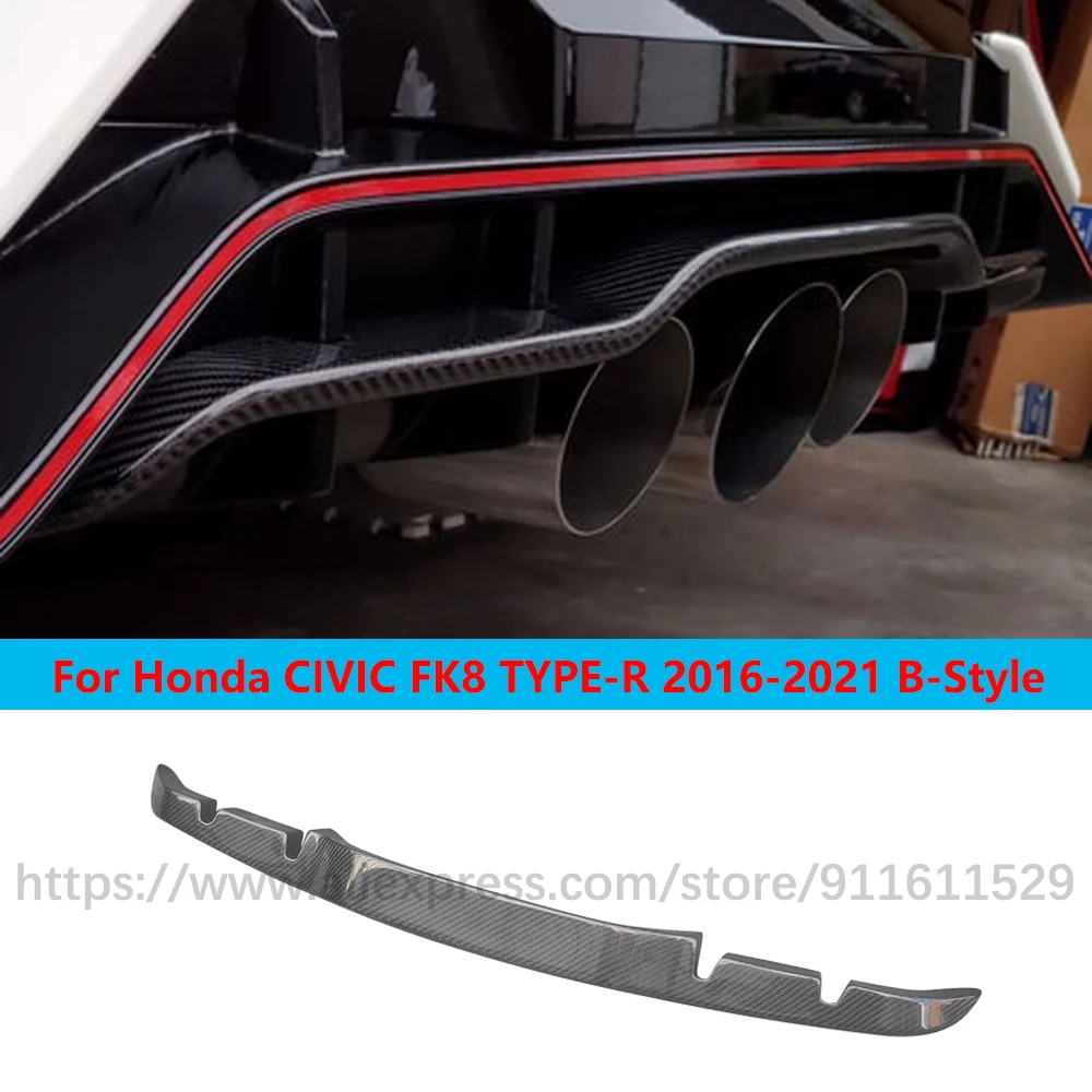 Carbon Fiber Rear Lip Diffuser Bumper Splitter Spoiler For Honda CIVIC ...