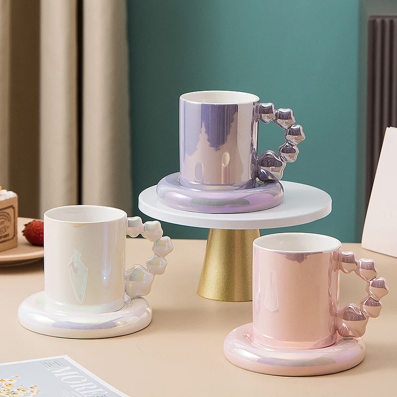 Beautiful-Pearl-White-Pink-Purple-Glazed-Ceramic-Mugs-For-Coffee-Tea ...