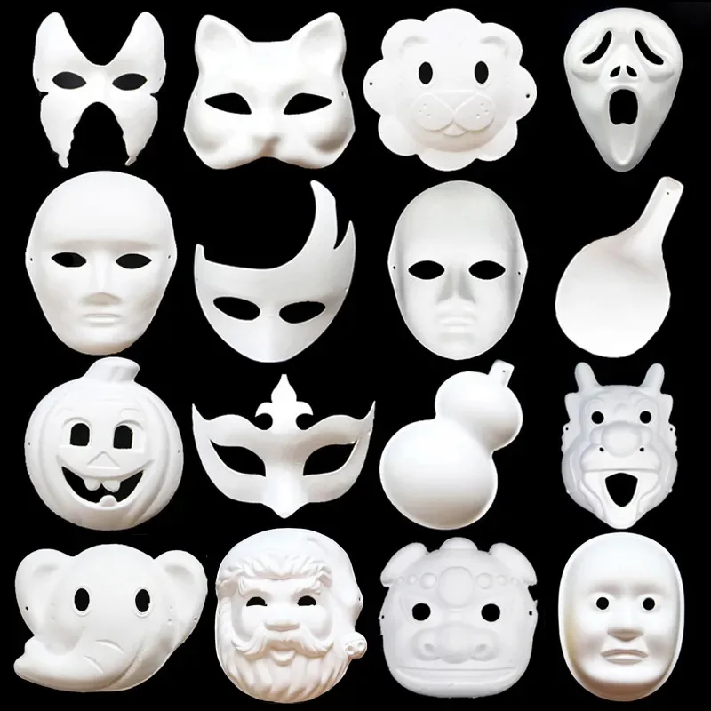 1pcs-DIY-Painting-Pulp-Blank-White-Masks-Full-Face-Half-Face-Masquerade ...