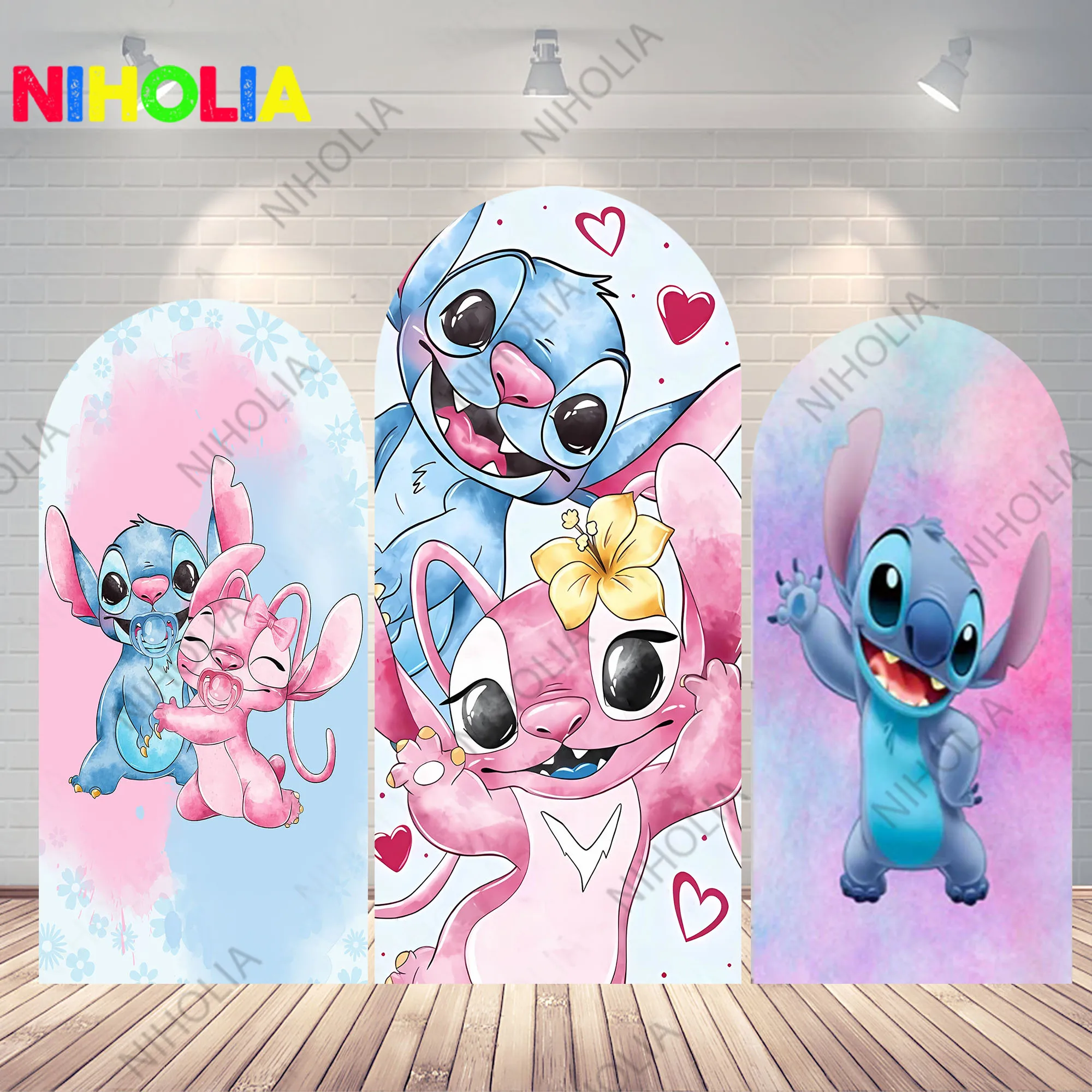 Stitch-Angel-Photo-Backdrop-Arch-Covers-Kids-Birthday-Party-Baby-Shower ...