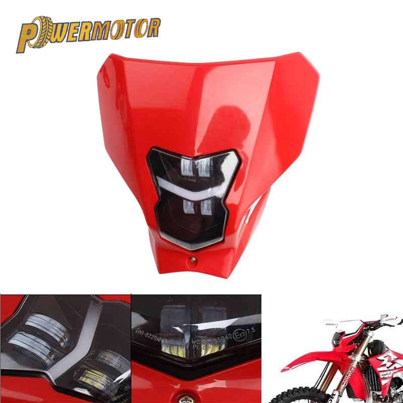 For-Honda-CRF-450-Headlight-Plate-LED-Motorcycle-Waterproof-Plug-Head ...