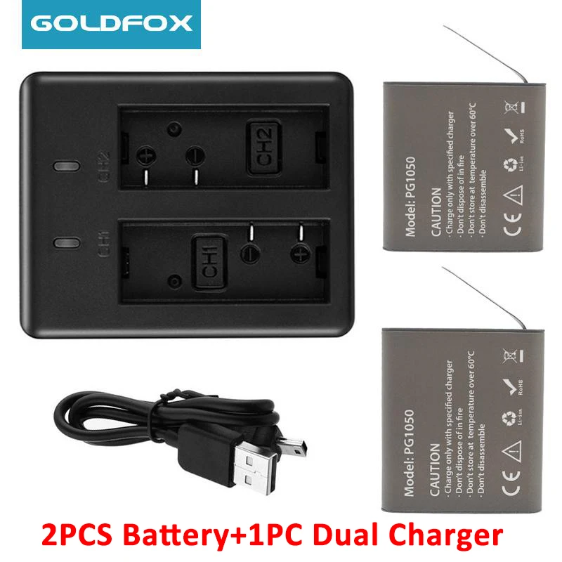2PCS-3-7V-1050mAh-Action-Camera-Battery-for-EKEN-H9-H9R-H3-H3R-H8PRO ...