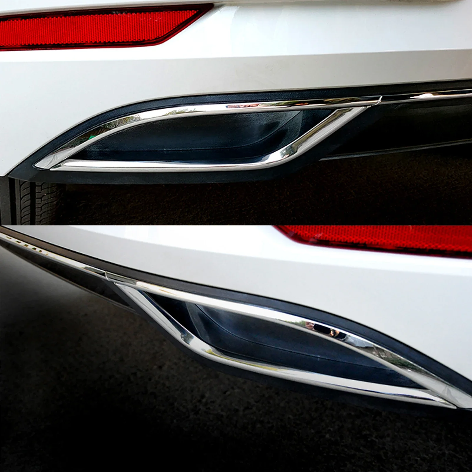 1-Pair-Left-Right-Side-Rear-Bumper-Trim-Bezels-Stainless-Steel-Chrome ...