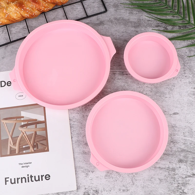 4-6-8-Inch-Round-Silicone-Pink-Green-Layer-Cake-Mould-Silicone-Mousse ...