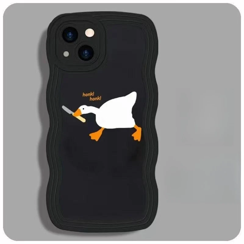 Funnt-Cartoon-Goose-Wavy-Side-Phone-Case-For-iPhone-15-Pro-Max-14-13 ...