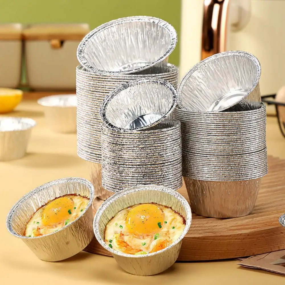 100Pcs-Egg-Tart-Cup-Disposable-DIY-Aluminum-Foil-Mini-Oyster-Tray ...