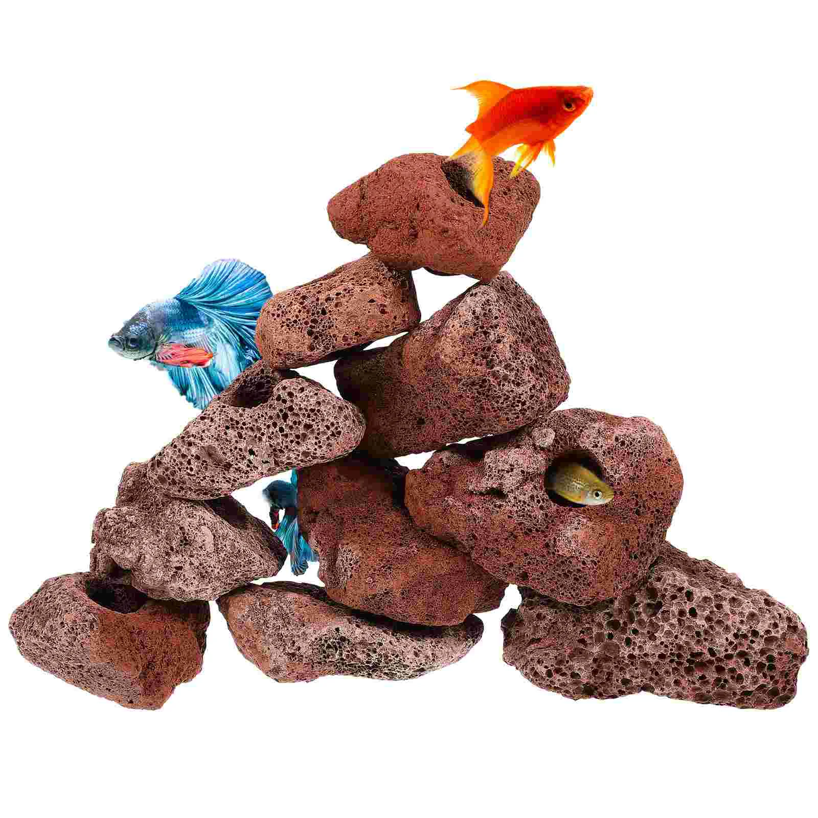 10pcs Volcanic Rocks Aquarium Stone Cave Aquarium Habitat for Decor ...