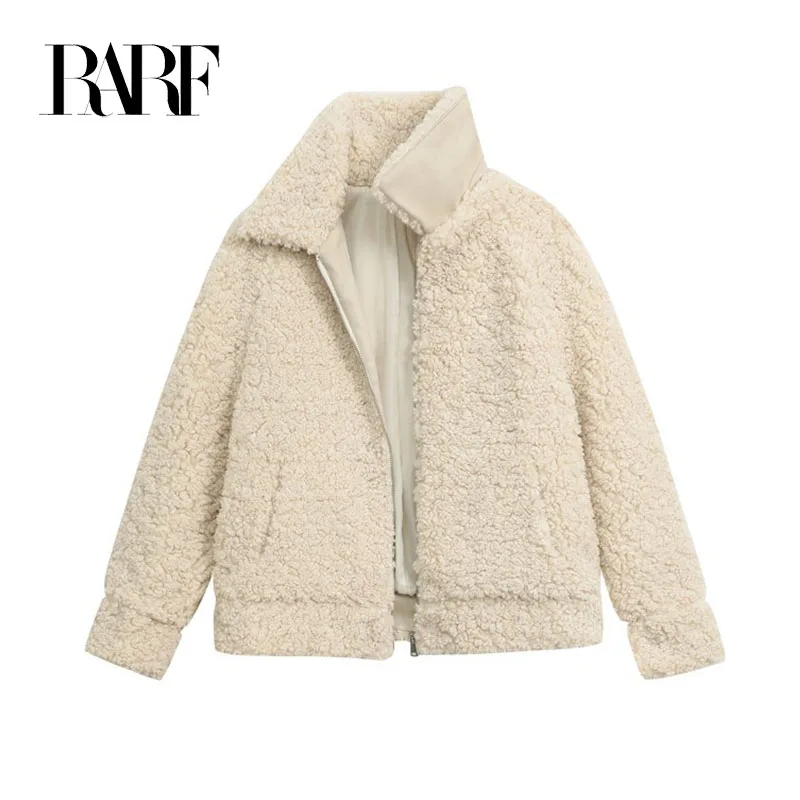 RARF-2024-Ladies-fall-winter-new-lapel-loose-age-reduced-lamb-wool ...