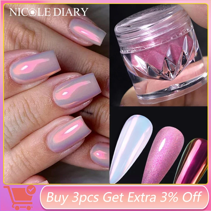 NICOLE-DIARY-Aurora-Nail-Powder-Chrome-Pigment-Pearl-Metallic-Rubbing-Dust-Chameleon-Effect-Nail ...
