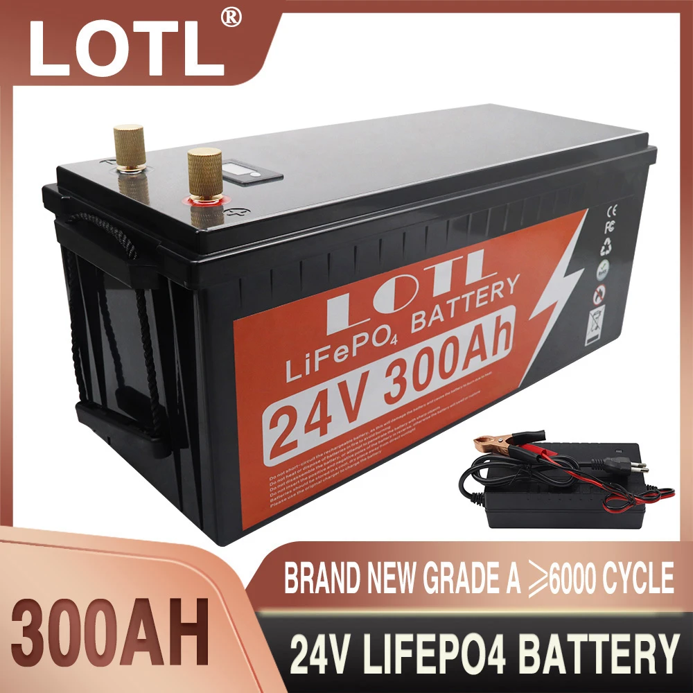 12V 24V LiFePO4 400AH 300AH Bateria Embutida BMS Célula De Fosfato De Ferro De Lítio Para RV ...