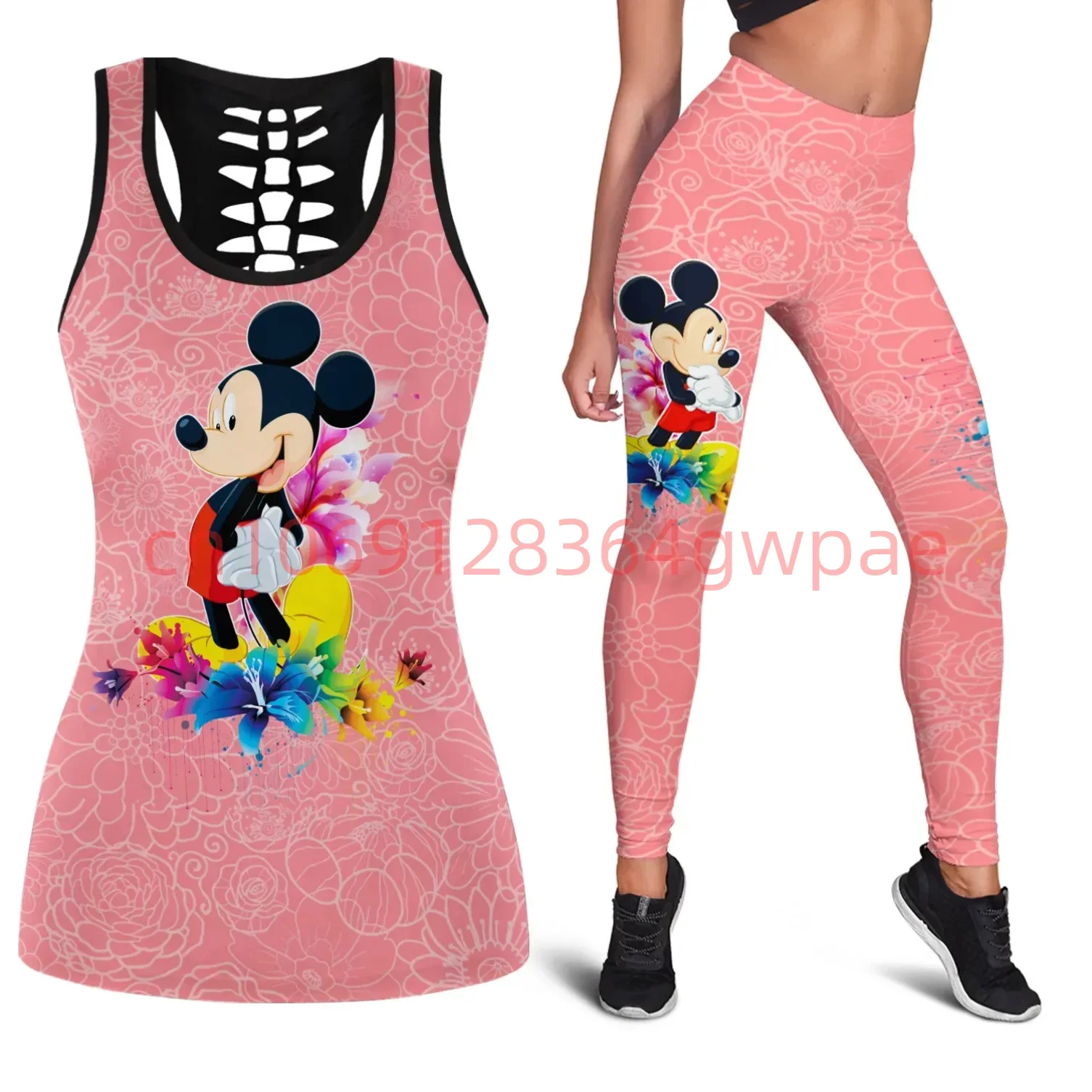 2024-Mickey-Mouse-Women-s-Tank-Top-Leggings-Yoga-Set-Summer-Fitness ...