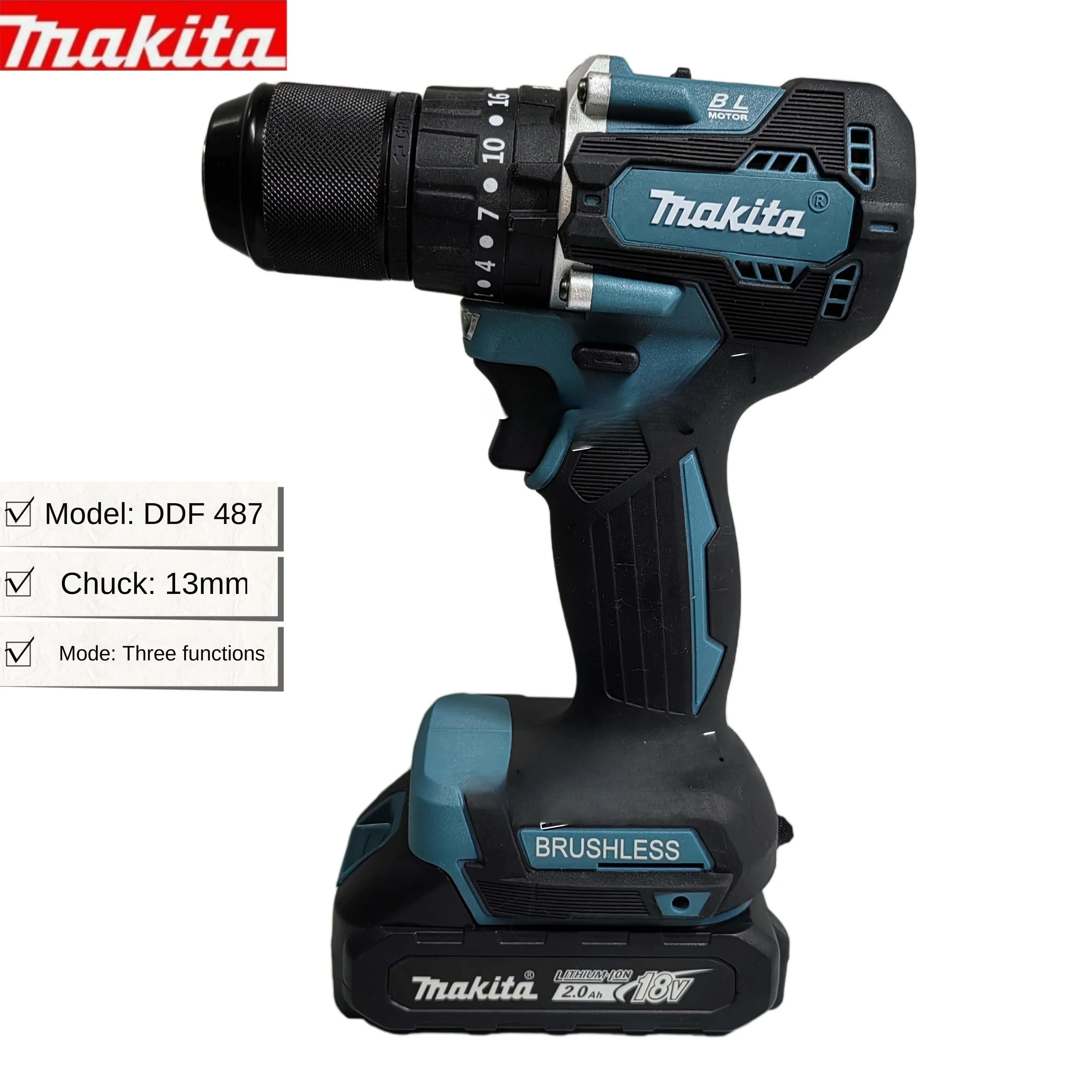 Makita-Electric-Drill-DDF487-Brushless-Charging-Impact-Drill-chainsaw ...